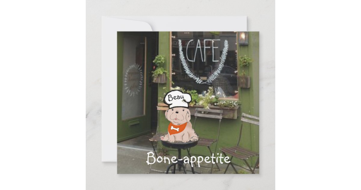 Bone-appetite at a Cafe Note Card | Zazzle