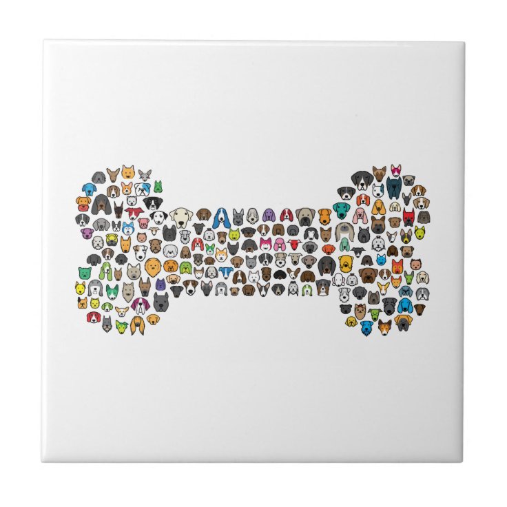 BONE Dog Cartoon Ceramic Tile | Zazzle