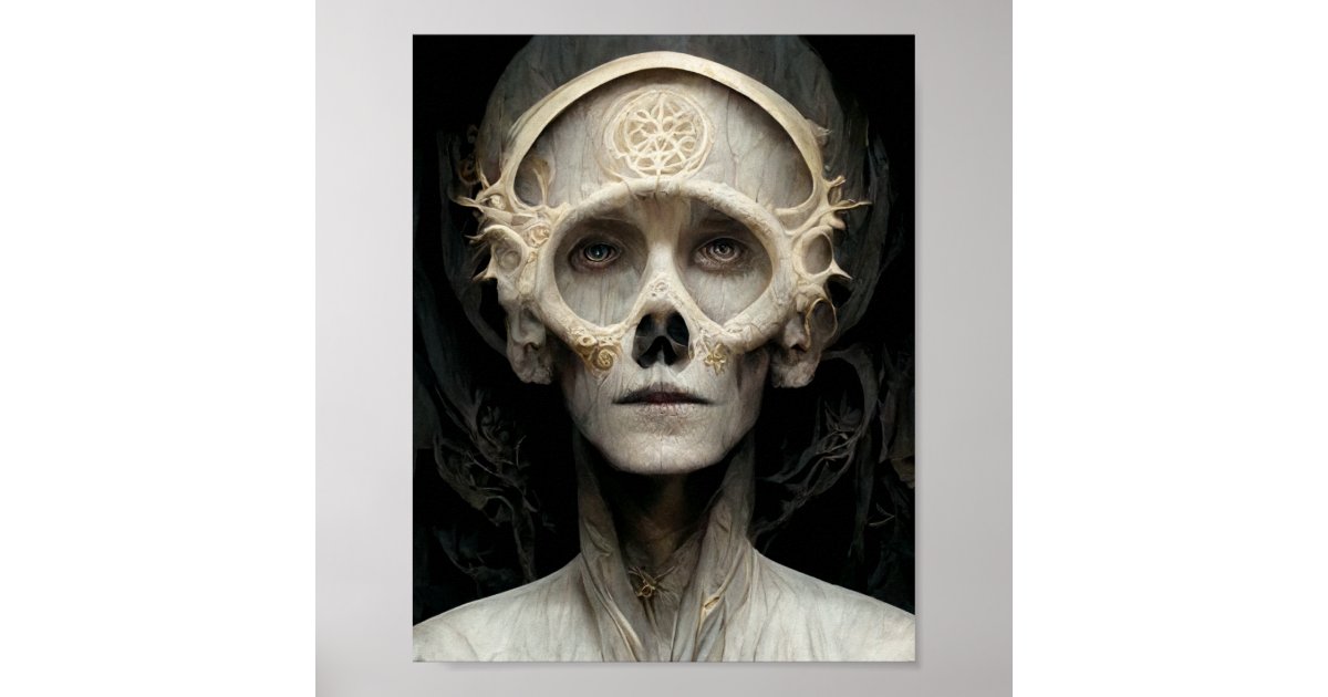 Bone Wraith 2 Dark Fantasy Sci-Fi Art Poster | Zazzle