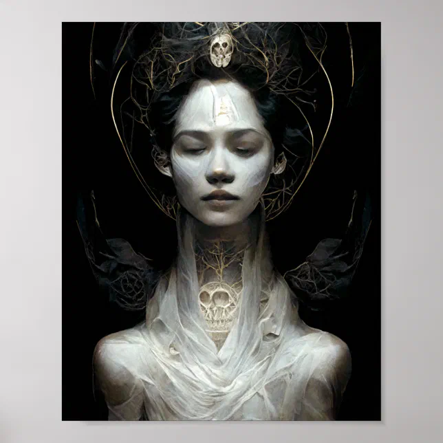 Bone Wraith Fantasy Sci-Fi Art Poster | Zazzle