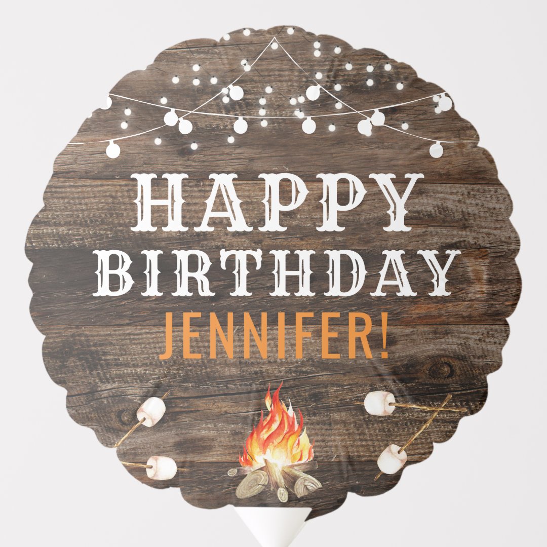 Bonfire Birthday Party Balloon | Zazzle