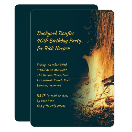 Bonfire Guys Fall Birthday Party Invitation | Zazzle.com