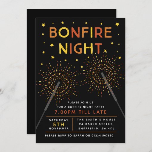 Bonfire Night Party invitation | Zazzle