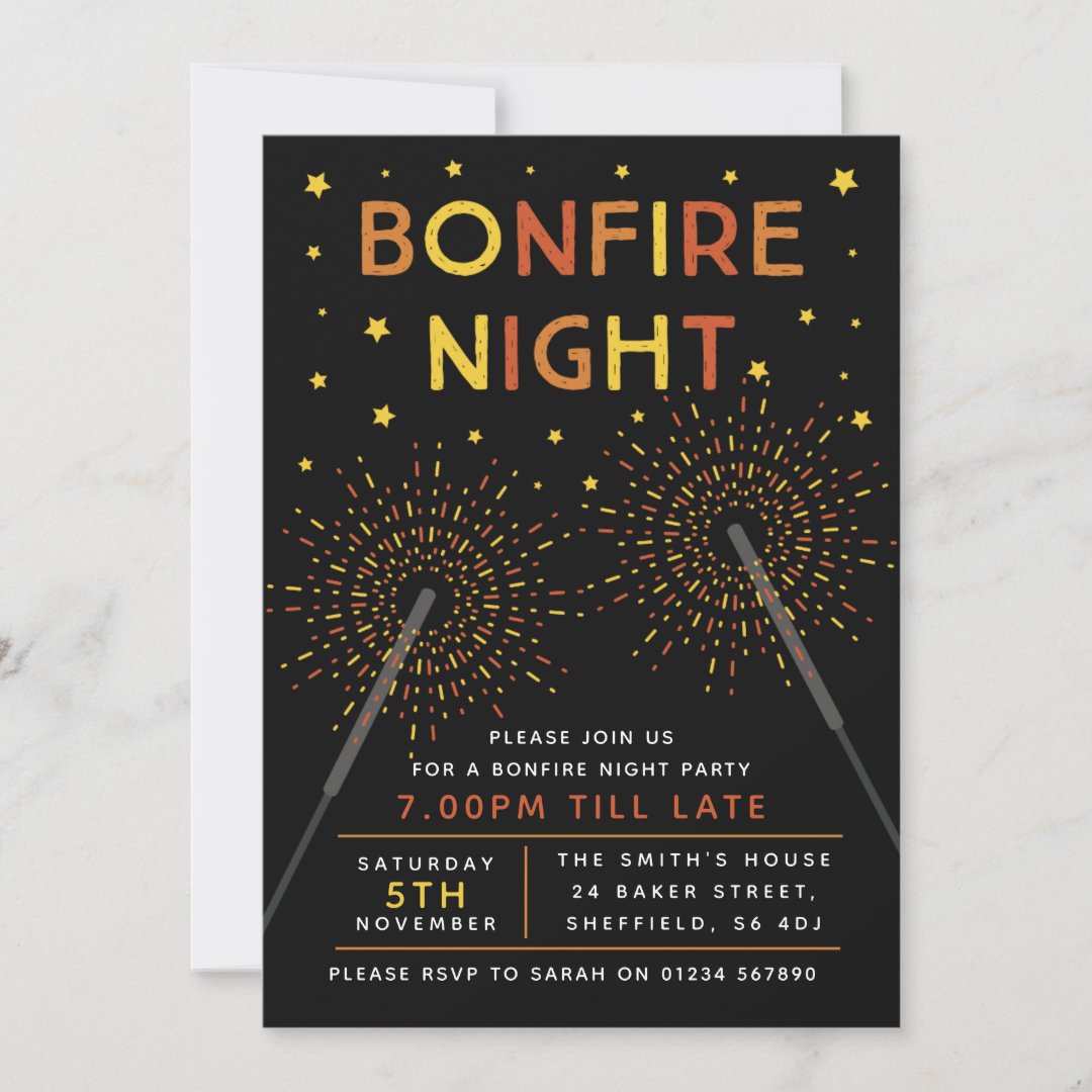Bonfire Night Party invitation | Zazzle
