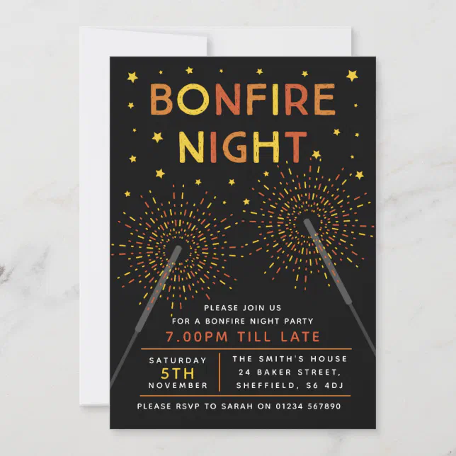 Bonfire Night Party invitation | Zazzle