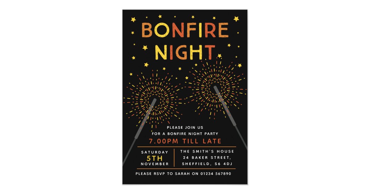 Bonfire Night Party invitation | Zazzle.com