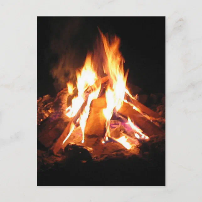 BonFire Party Bon Bonne Fire Invitation Postcard | Zazzle