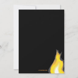 Bonfire Party Campfire Flames on Black Invitation | Zazzle