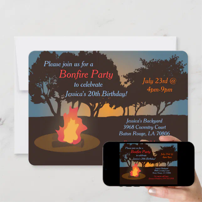Bonfire Party Invitation | Zazzle