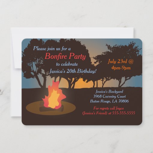 Bonfire Party Invitation | Zazzle