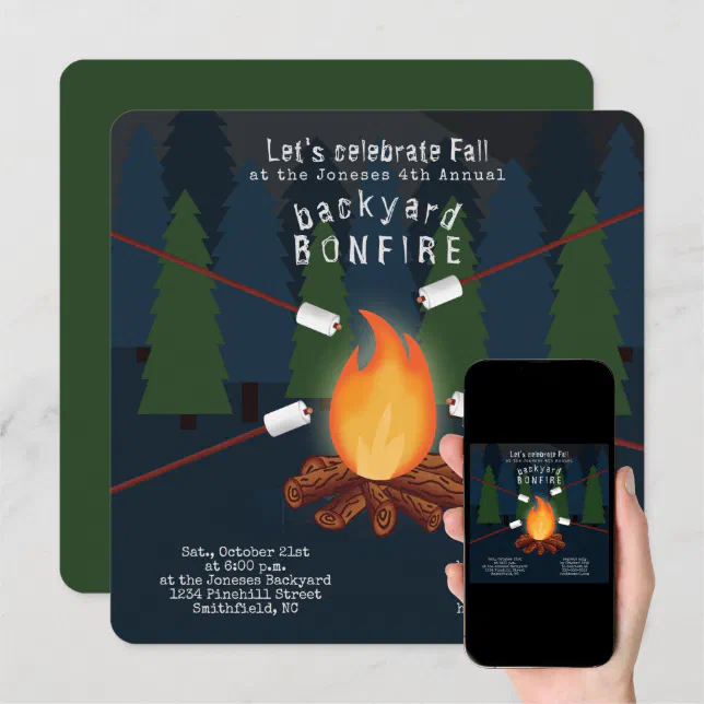 Bonfire Party Invitation | Zazzle