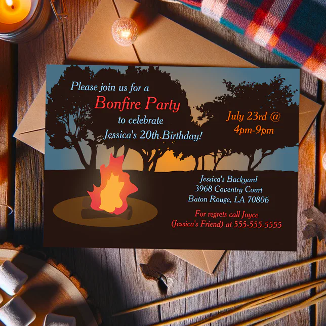 Bonfire Party Invitation | Zazzle