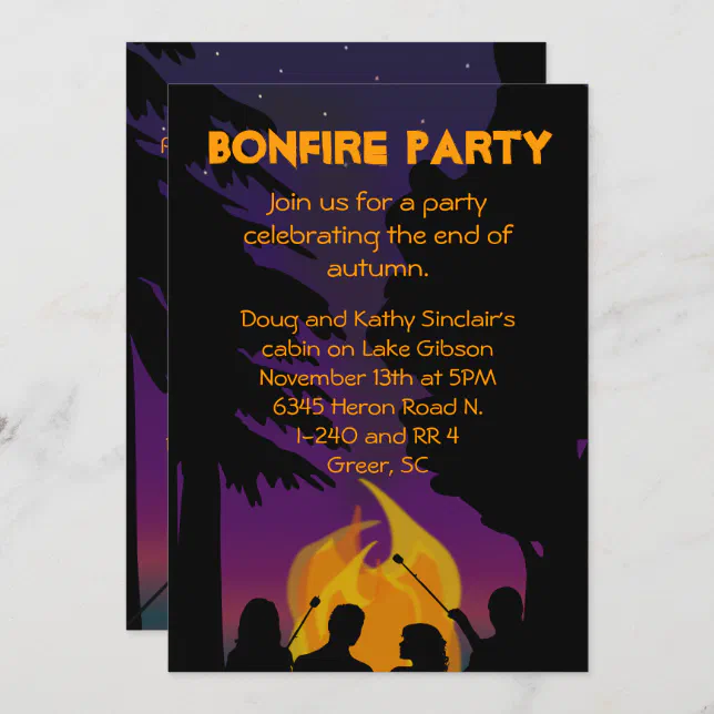 Bonfire Party Invitation | Zazzle