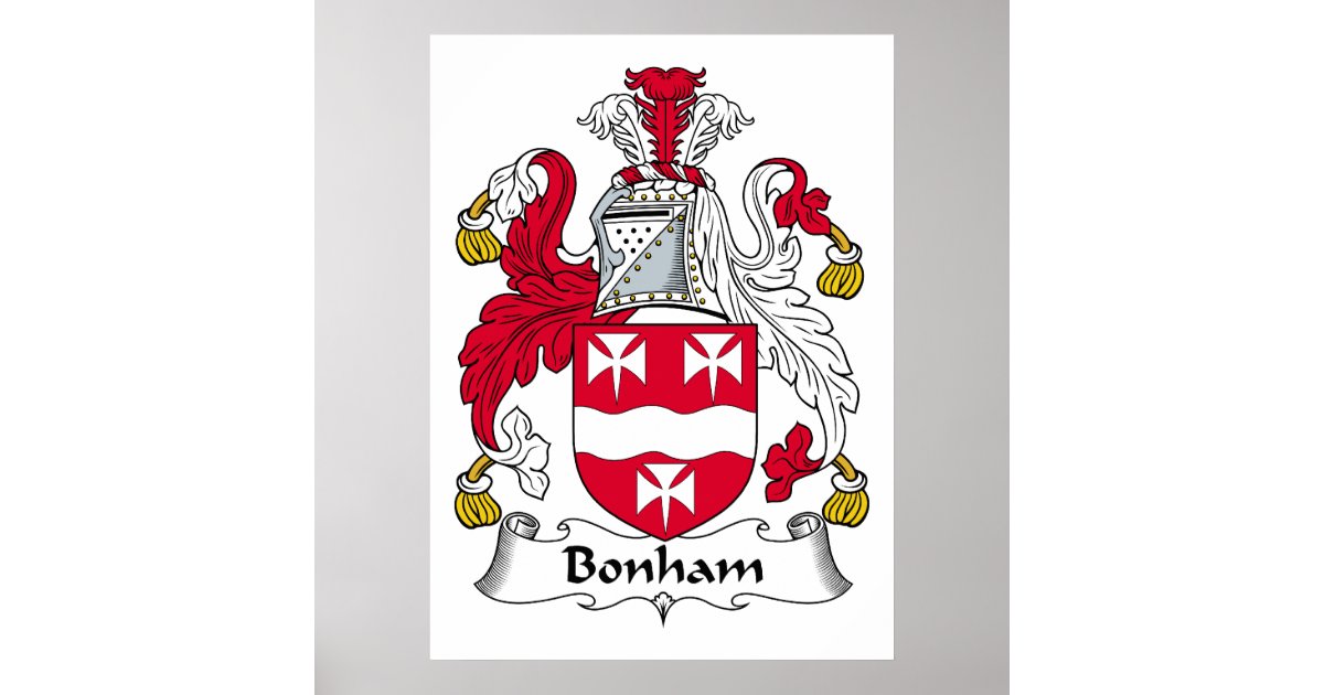 Bonham Family Crest Poster | Zazzle