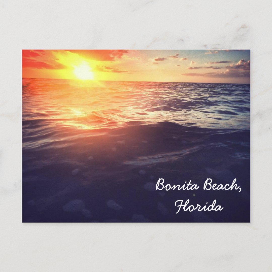 Bonita Beach Sunset postcard | Zazzle