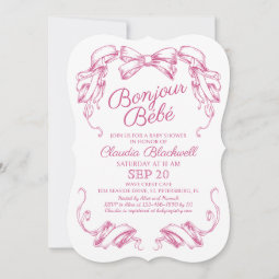 Bonjour Bebe French Baby Shower Invitation | Zazzle