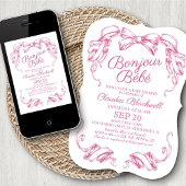 Bonjour Bebe French Baby Shower Invitation | Zazzle