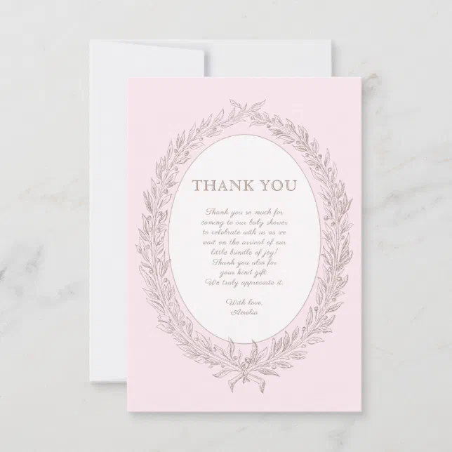 Bonjour Bebe French Patisserie Thank You Card | Zazzle
