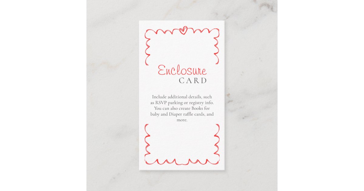 Bonjour Bébé Milk and Cookies Modern Baby Shower Enclosure Card | Zazzle