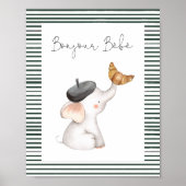 Bonjour Bebe Paris French Baby Shower Sign | Zazzle