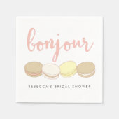 Bonjour French Macarons Bridal Shower Paper Napkins | Zazzle
