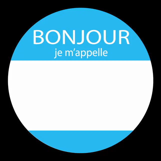 Bonjour je m'appelle French hello tag | Zazzle