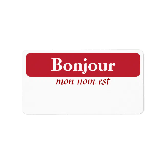Bonjour Name Tags | Zazzle