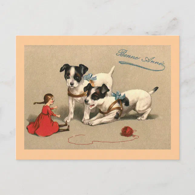 Bonne Annee Vintage French Postcard | Zazzle