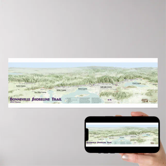 Bonneville Shoreline Trail Map Poster | Zazzle