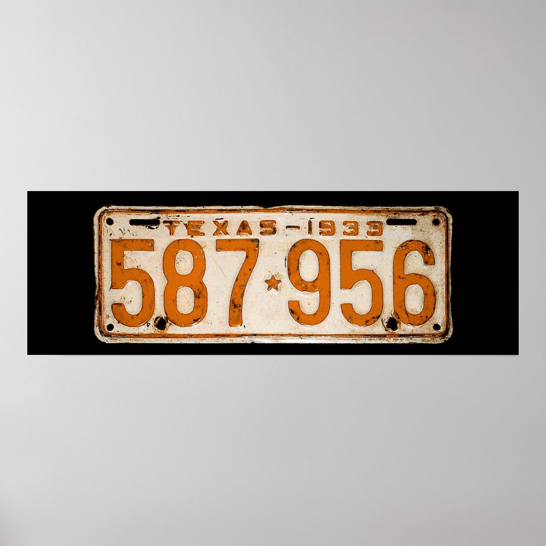 Bonnie & Clyde License Plate Poster | Zazzle