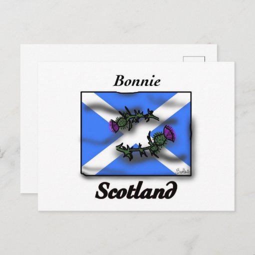 Bonnie Scotland thistle flag Postcard | Zazzle