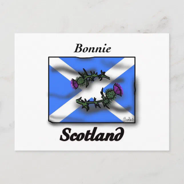 Bonnie Scotland thistle flag Postcard | Zazzle