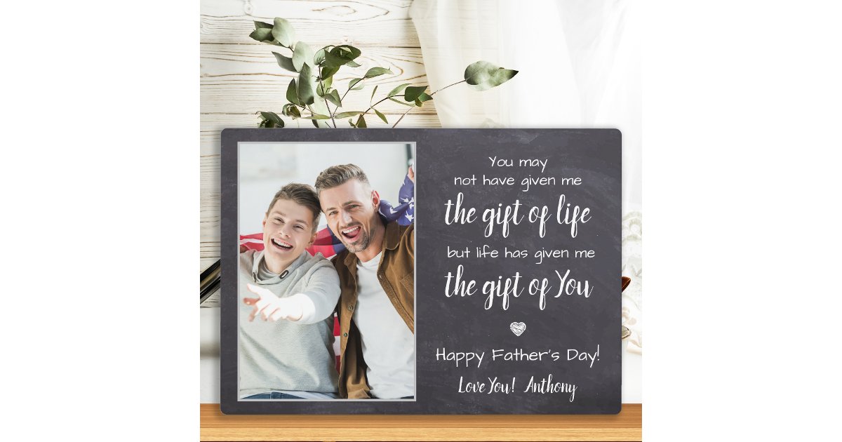 BONUS DAD Poem Personalized Photo Father's Day Plaque | Zazzle