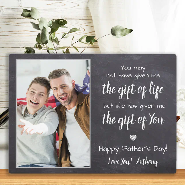 BONUS DAD Poem Personalized Photo Father's Day Plaque | Zazzle