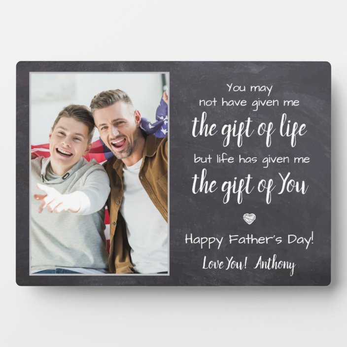 BONUS DAD Poem Personalized Photo Father's Day Plaque | Zazzle.com