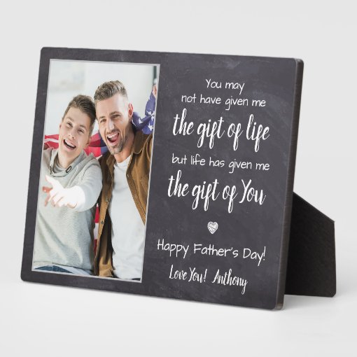 BONUS DAD Poem Personalized Photo Father's Day Plaque | Zazzle