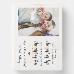 BONUS DAD Poem Personalized Photo Father's Day Wooden Box Sign | Zazzle