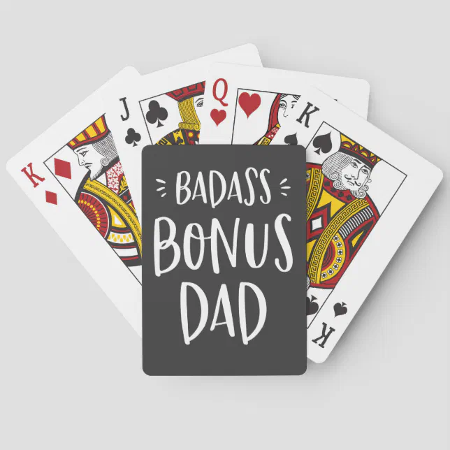 Bonus Dad Quote Stepfather Cool Stepdad Gift Poker Cards | Zazzle