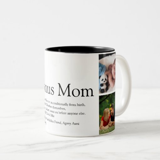 Bonus Mom Stepmom Definition 4 Photo Collage Two Tone Coffee Mug Zazzle