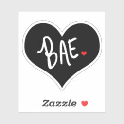 Boo Bae Black Heart Sticker | Zazzle