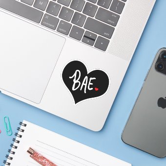 Boo Bae Black Heart Sticker | Zazzle