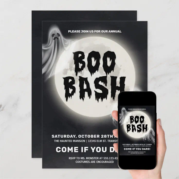 Boo Bash, Halloween Party Invitation | Zazzle