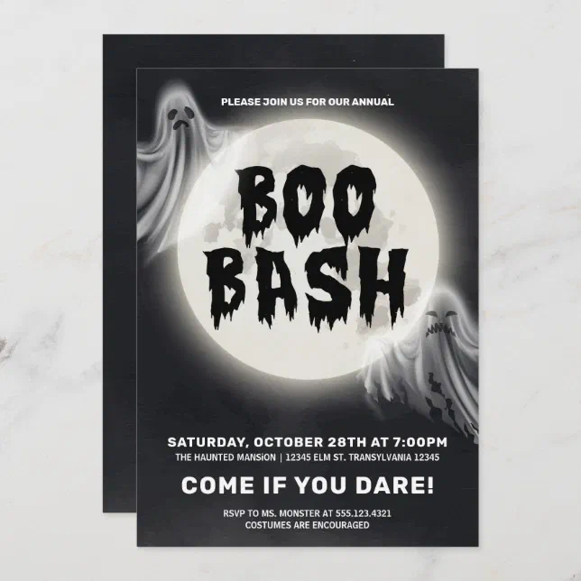 Boo Bash, Halloween Party Invitation | Zazzle