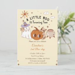 Boo Birthday A Little Boo Is Turning Two Invitation | Zazzle
