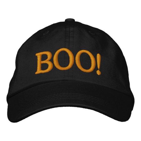 BOO! EMBROIDERED BASEBALL CAP | Zazzle.com