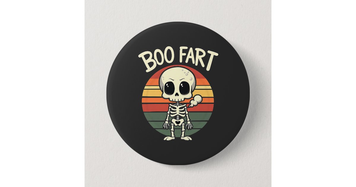 Boo fart Funny Spooky Pastel Ghost Goth Retro Button | Zazzle