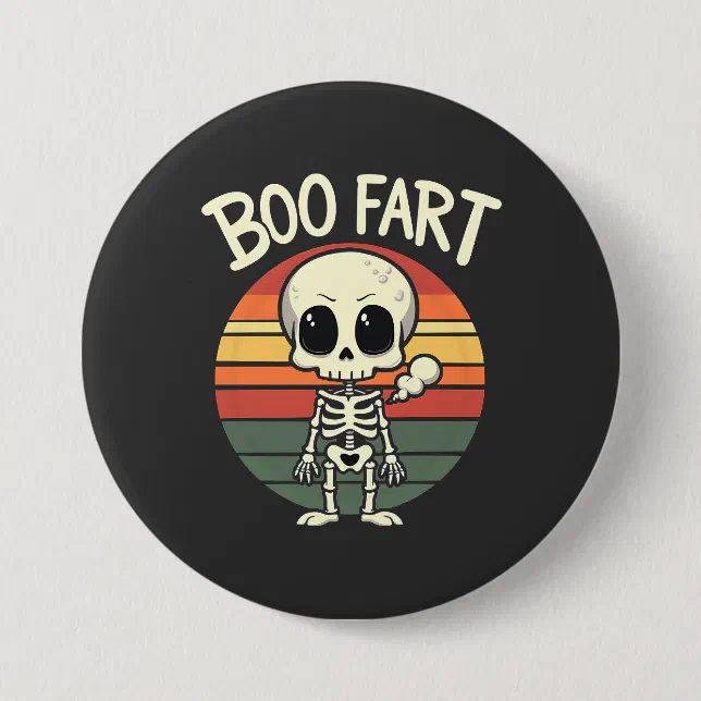 Boo fart Funny Spooky Pastel Ghost Goth Retro Button | Zazzle