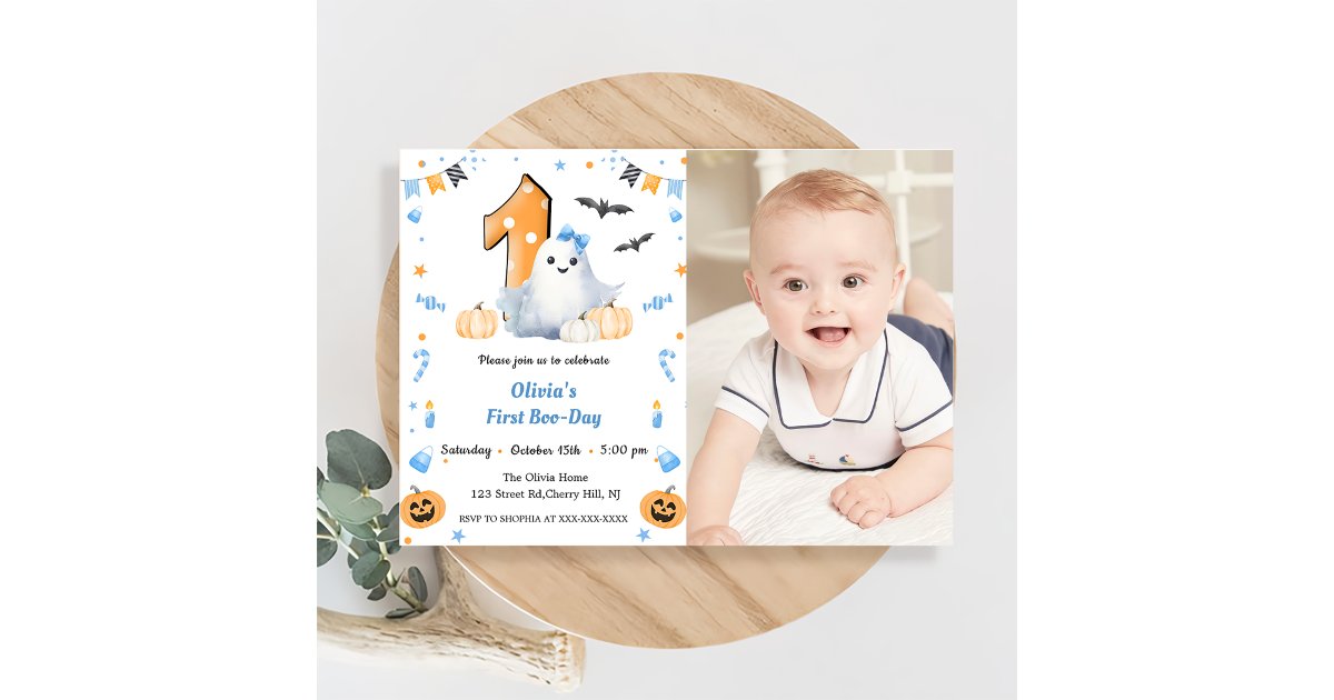 Boo First Birthday Invitation | Zazzle