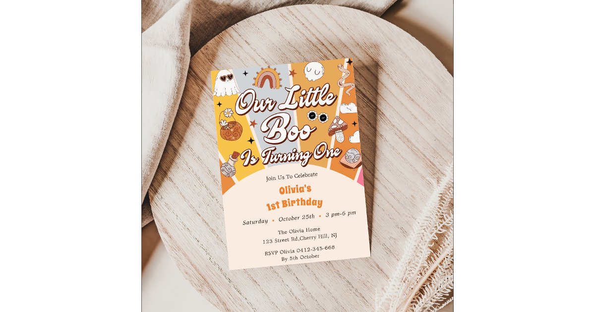 Boo First Birthday Our Little Boo Is Turning One Invitation | Zazzle