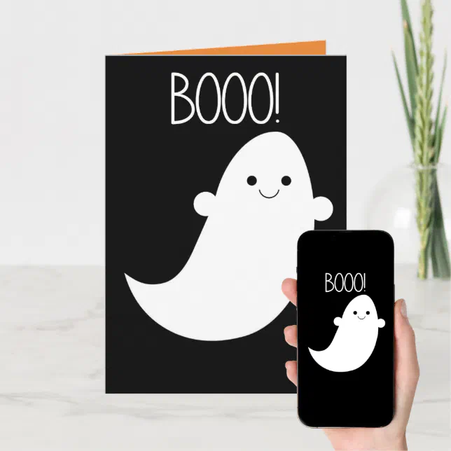 Boo! Ghost Halloween card | Zazzle